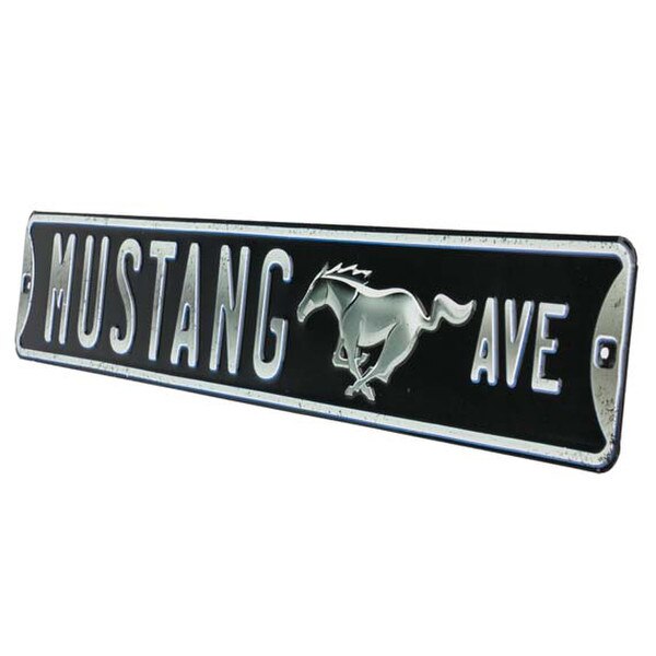 Ford "Mustang Ave" Embossed Metal Street Sign | Open Road Brands | Shop-ORB