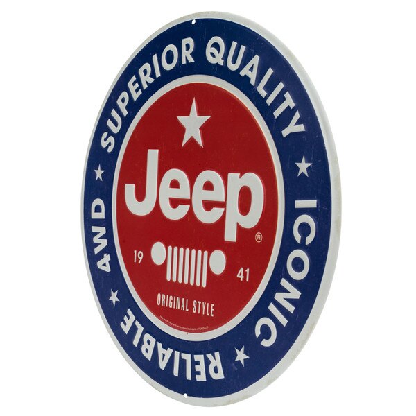 Jeep Superior Quality Round Embossed Metal Sign | Open Road Brands ...