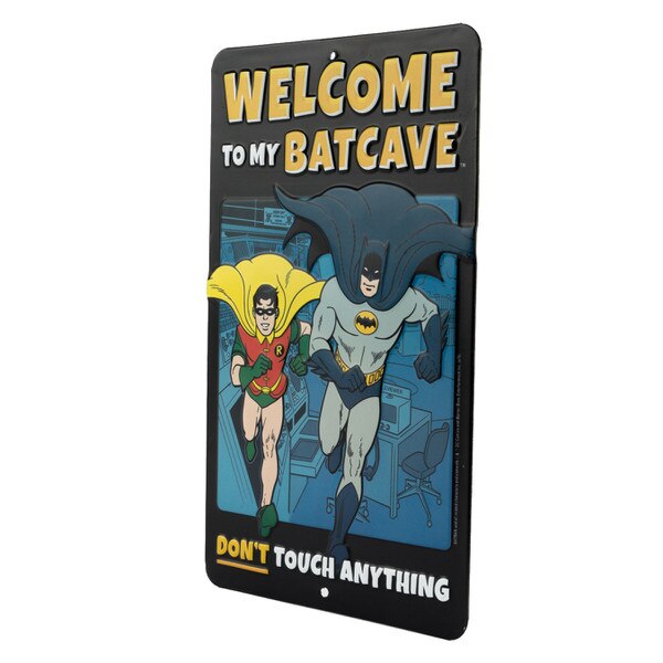 Batman - "Welcome To My Batcave" Embossed Metal Sign | Open Road Brands ...