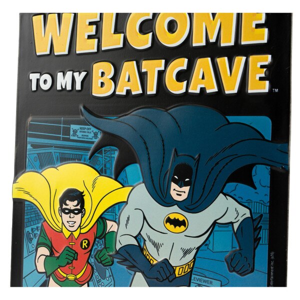 Batman - "Welcome To My Batcave" Embossed Metal Sign | Open Road Brands ...