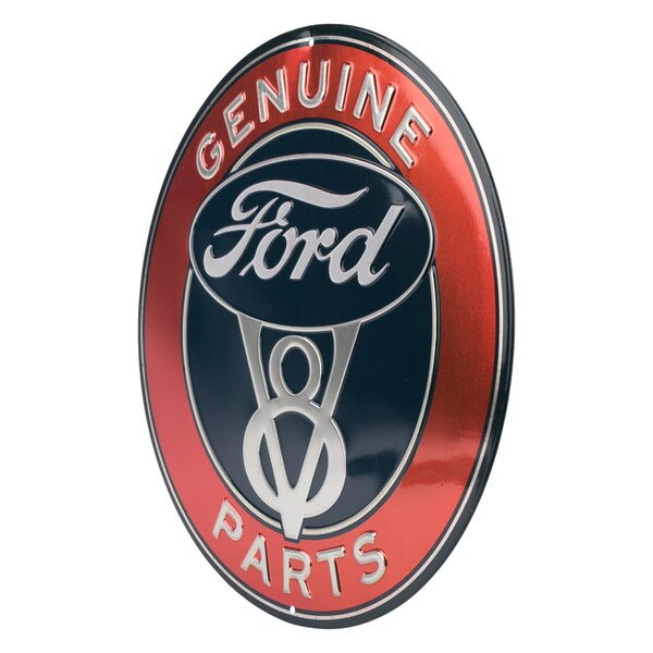 Ford Genuine Parts V8 Round Embossed Metal Sign | Open Road Brands ...