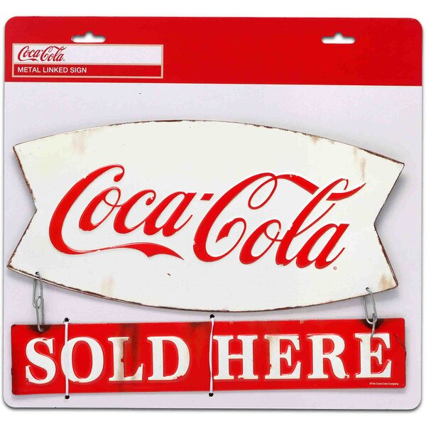 Coca-Cola Sold Here Linked Metal Sign | Open Road Brands | Shop-ORB