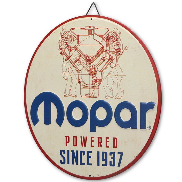 Mopar Powered Since 1937 Round Embossed Metal Sign | Open Road Brands ...