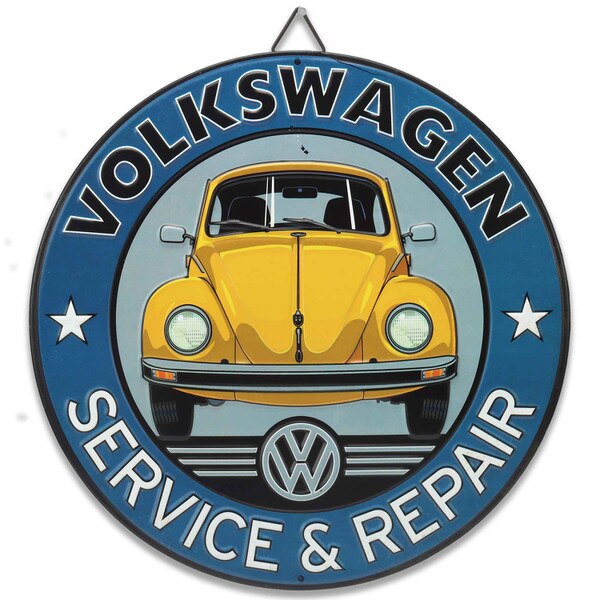 Volkswagen Service & Repair Round Metal Sign | Open Road Brands | Shop-ORB