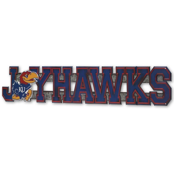 University Of Kansas Jayhawks Word Embossed Metal Sign | Open Road ...