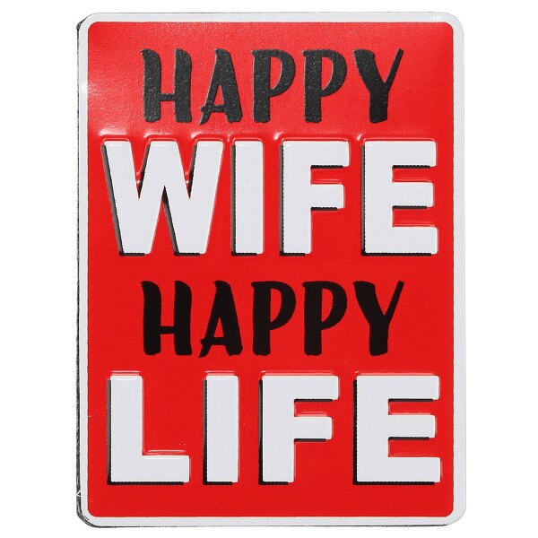 Happy Wife Happy Life Embossed Metal Magnet | Open Road Brands | Shop-ORB