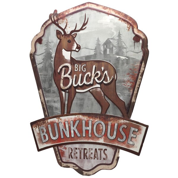 Big Buck's Bunkhouse Retreats Metal Sign | Open Road Brands | Shop-ORB