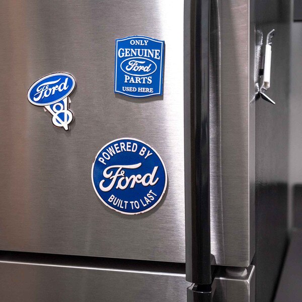 Ford - "Powered By Ford Built To Last" Round Metal Magnet | Open Road ...