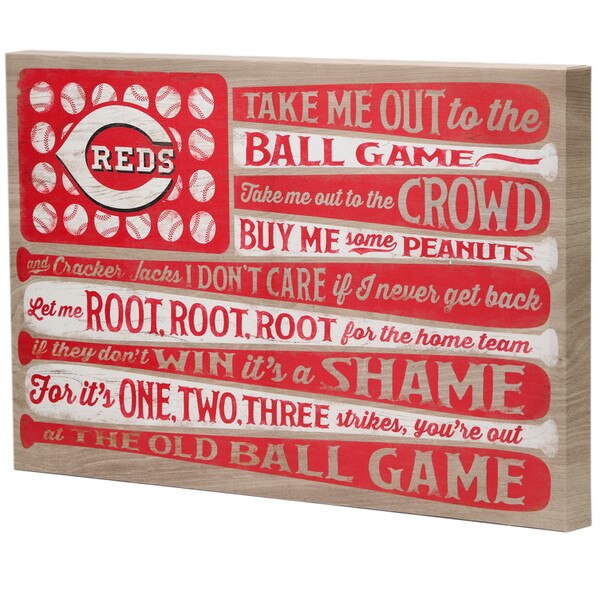 Cincinnati Reds Canvas Flag Wall Art | Open Road Brands | Shop-ORB
