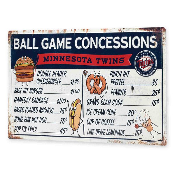 Minnesota Twins Ball Park Concessions Metal Sign | Open Road Brands ...