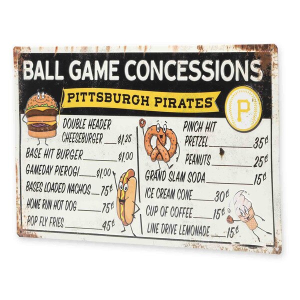Pittsburgh Pirates Ball Park Concessions Metal Sign | Open Road Brands ...