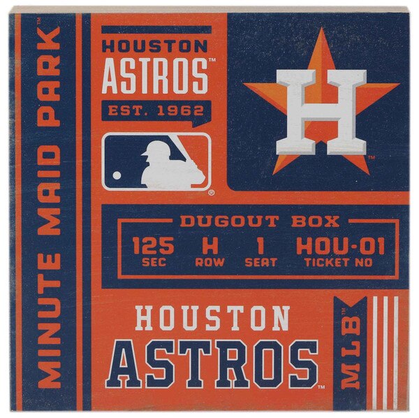 Houston Astros Ticket MDF Block Wall Art | Open Road Brands | Shop-ORB