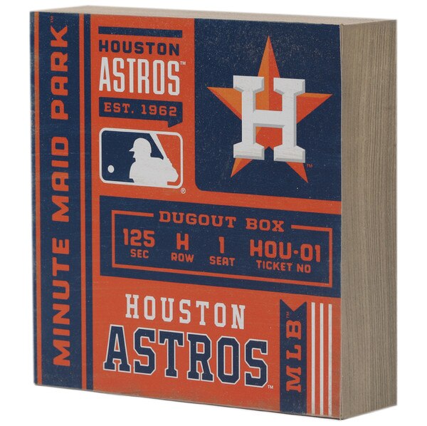 Houston Astros Ticket MDF Block Wall Art | Open Road Brands | Shop-ORB