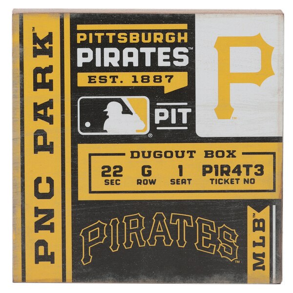 Pittsburgh Pirates Ticket MDF Block Wall Art | Open Road Brands | Shop-ORB