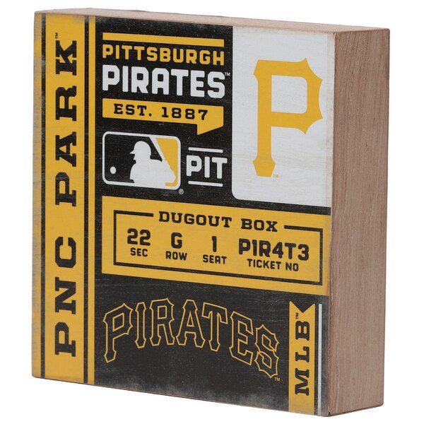 Pittsburgh Pirates Ticket MDF Block Wall Art | Open Road Brands | Shop-ORB