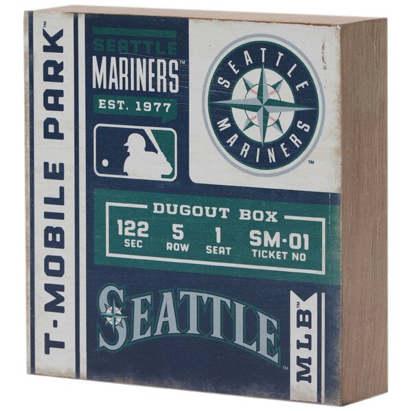 Seattle Mariners Ticket MDF Block Wall Art | Open Road Brands | Shop-ORB