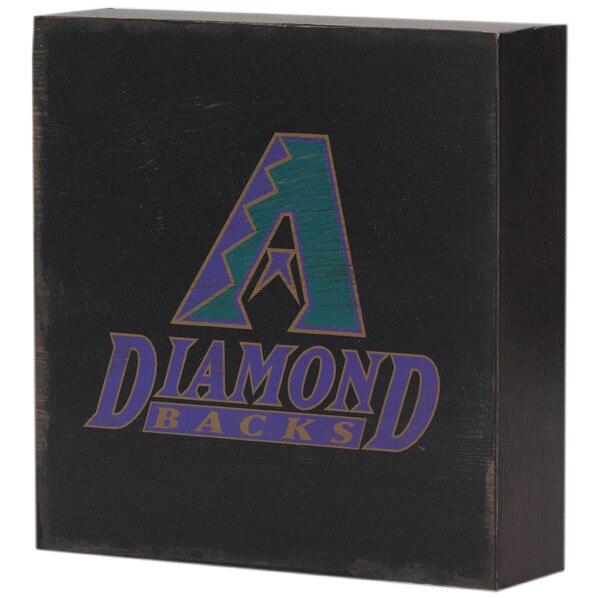 Arizona Diamondbacks - Logo On Wood Block Wall Art | Open Road Brands ...