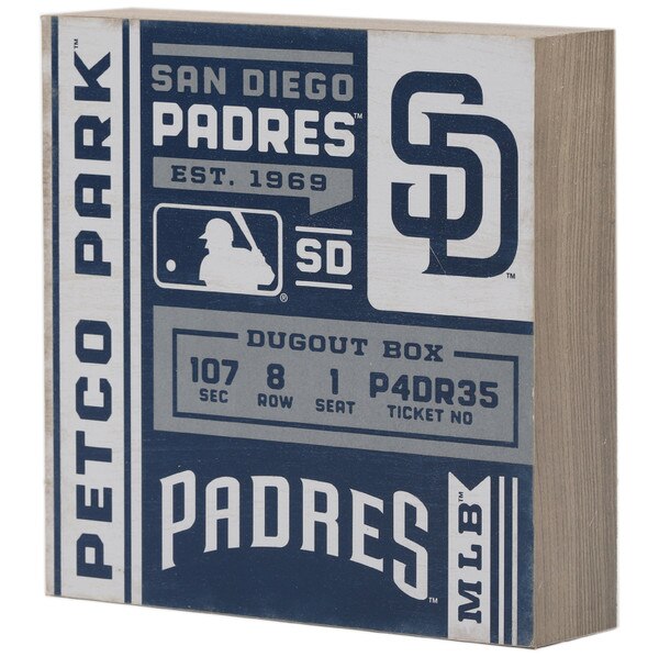 San Diego Padres Ticket MDF Block Wall Art | Open Road Brands | Shop-ORB