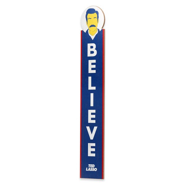 Ted Lasso Believe Vertical Wood Leaner Wall Decor | Open Road Brands ...