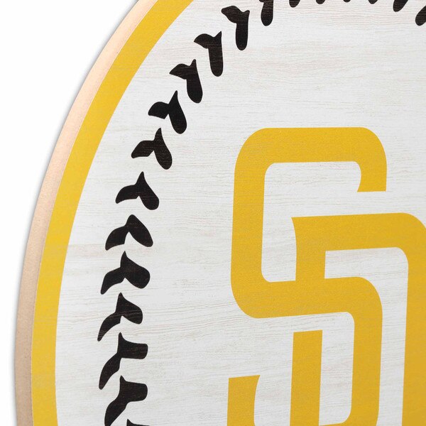 San Diego Padres Logo Baseball Round Wood Wall Decor | Open Road Brands ...