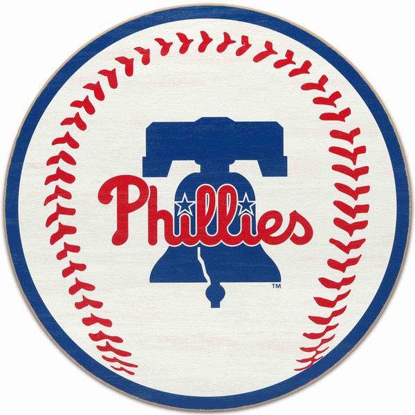 Philadelphia Phillies Logo Baseball Round Wood Wall Decor | Open Road ...