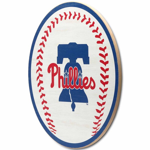 Philadelphia Phillies Logo Baseball Round Wood Wall Decor | Open Road ...