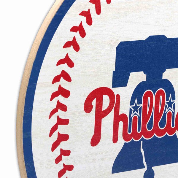 Philadelphia Phillies Logo Baseball Round Wood Wall Decor | Open Road ...
