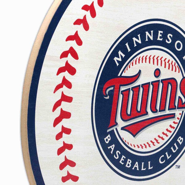 Minnesota Twins Logo Baseball Round Wood Wall Decor | Open Road Brands ...
