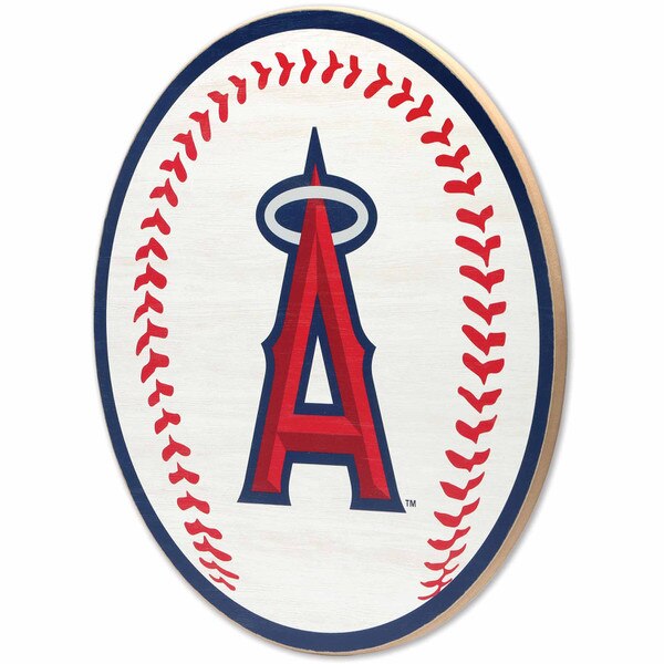 Los Angeles Angels of Anaheim Logo Baseball Round Wood Wall Decor ...