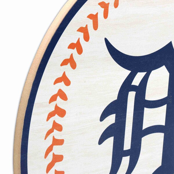 Detroit Tigers Logo Baseball Round Wood Wall Decor | Open Road Brands ...