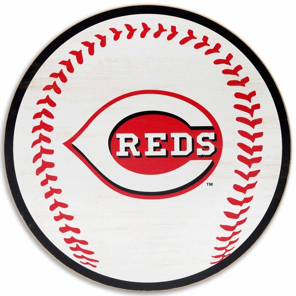 Cincinnati Reds Logo Baseball Round Wood Wall Decor | Open Road Brands ...