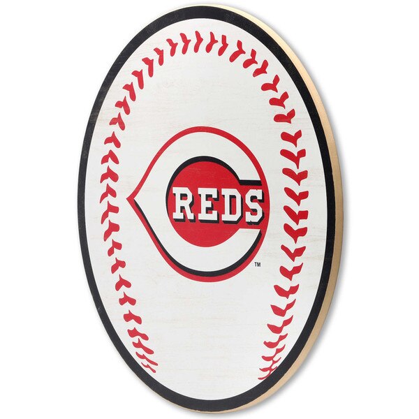 Cincinnati Reds Logo Baseball Round Wood Wall Decor | Open Road Brands ...