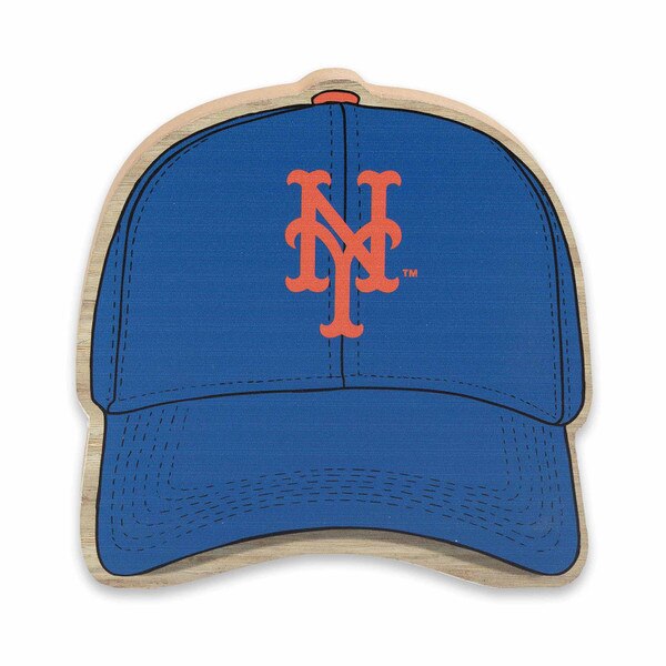 New York Mets Ballcap Chunky Wood Decor | Open Road Brands | Shop-ORB