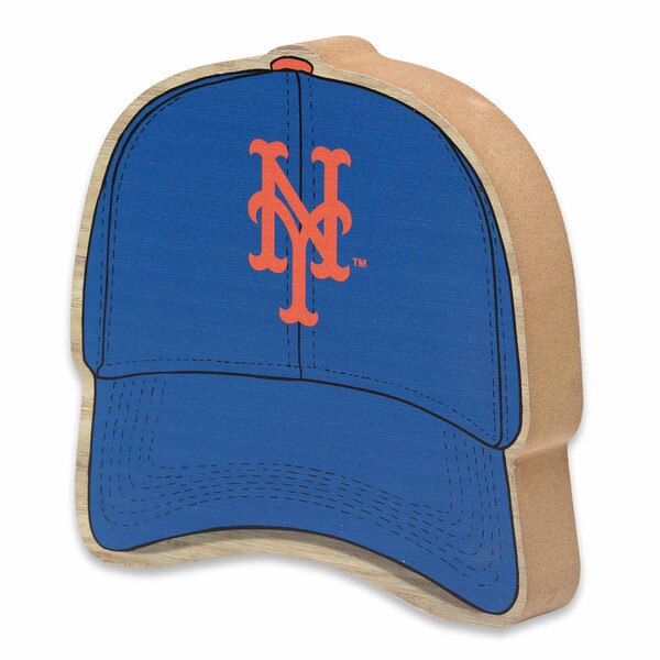 New York Mets Ballcap Chunky Wood Decor | Open Road Brands | Shop-ORB