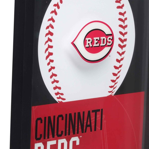 Cincinnati Reds Logo Baseball & Diamond Framed Glass Wall Decor | Open ...