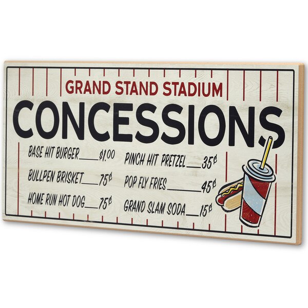 Grand Stand Stadium Concessions Lenticular Wood Wall Decor | Open Road ...