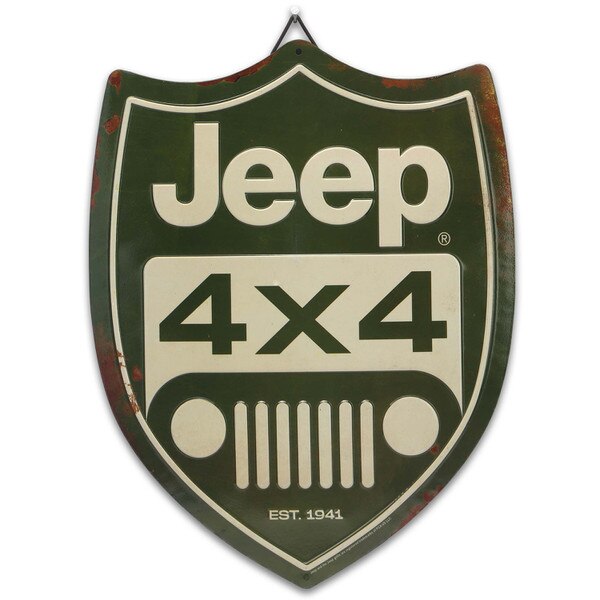 Jeep 4X4 Green Shield Domed Metal Sign | Open Road Brands | Shop-ORB