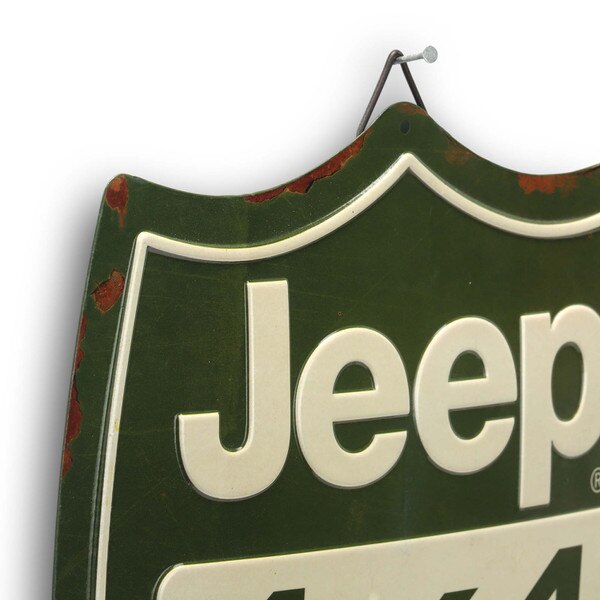 Jeep 4X4 Green Shield Domed Metal Sign | Open Road Brands | Shop-ORB