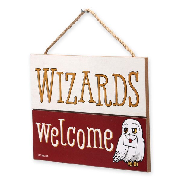 Warner Brothers Harry Potter Wizards Welcome Hanging Wood Wall Decor ...