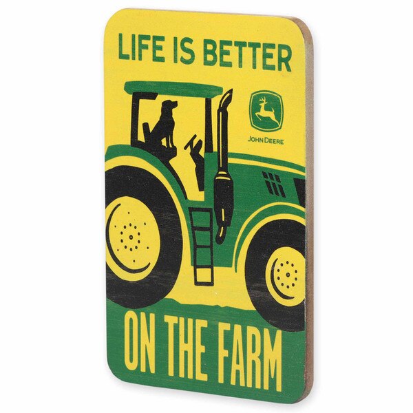 John Deere Life Is Better On the Farm Wood Magnet | Open Road Brands ...