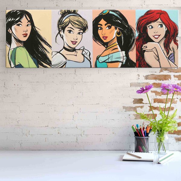 Disney Princess - Character Line Up Canvas Wall Decor | Open Road ...