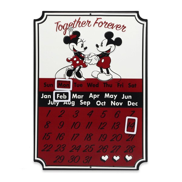 Disney Mickey & Minnie Mouse Calendar Metal Sign | Open Road Brands ...