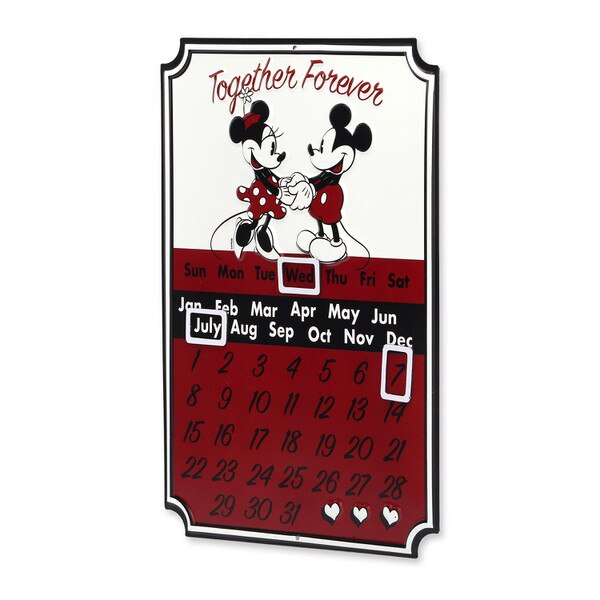 Disney Mickey & Minnie Mouse Calendar Metal Sign | Open Road Brands ...