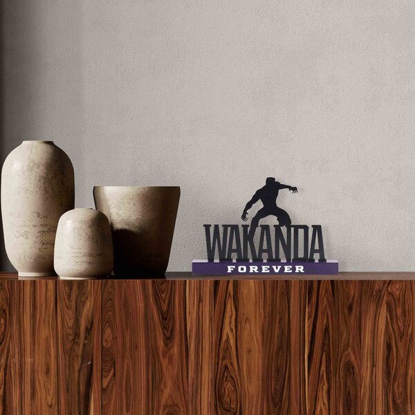 Marvel Avengers Black Panther Silhouette Wakanda Forever Tabletop Decor ...