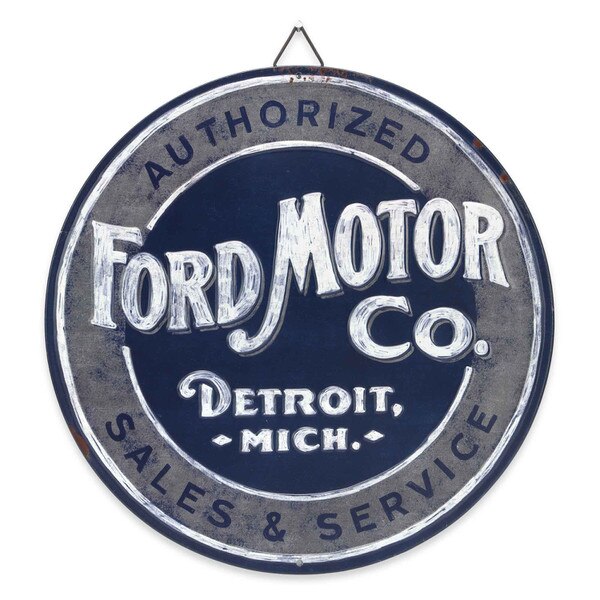 Ford Motor Co. Vintage Round Metal Sign | Open Road Brands | Shop-ORB