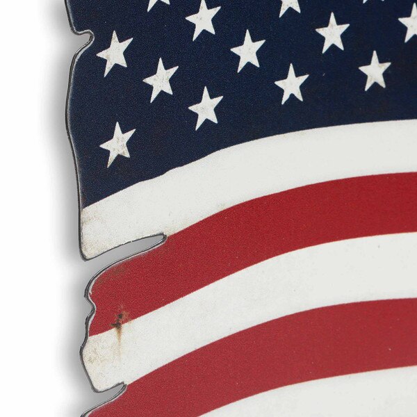 American Flag Waving & Tattered Metal Sign | Open Road Brands | Shop-ORB