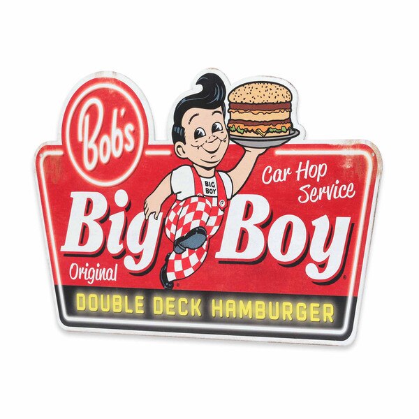Bob's Big Boy Double Deck Hamburger Metal Sign | Open Road Brands ...