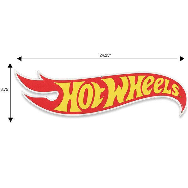 Mattel Hot Wheels Flame Logo Metal Sign | Open Road Brands | Shop-ORB