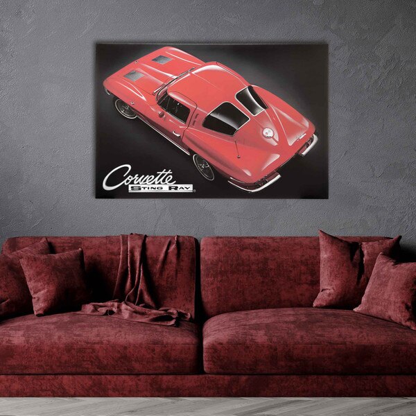 General Motors Red Chevrolet Corvette Top View Canvas Wall Decor | Open ...
