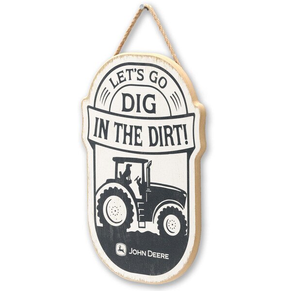 John Deere Let's Go Dig in the Dirt Hanging Wood Wall Decor | Open Road ...